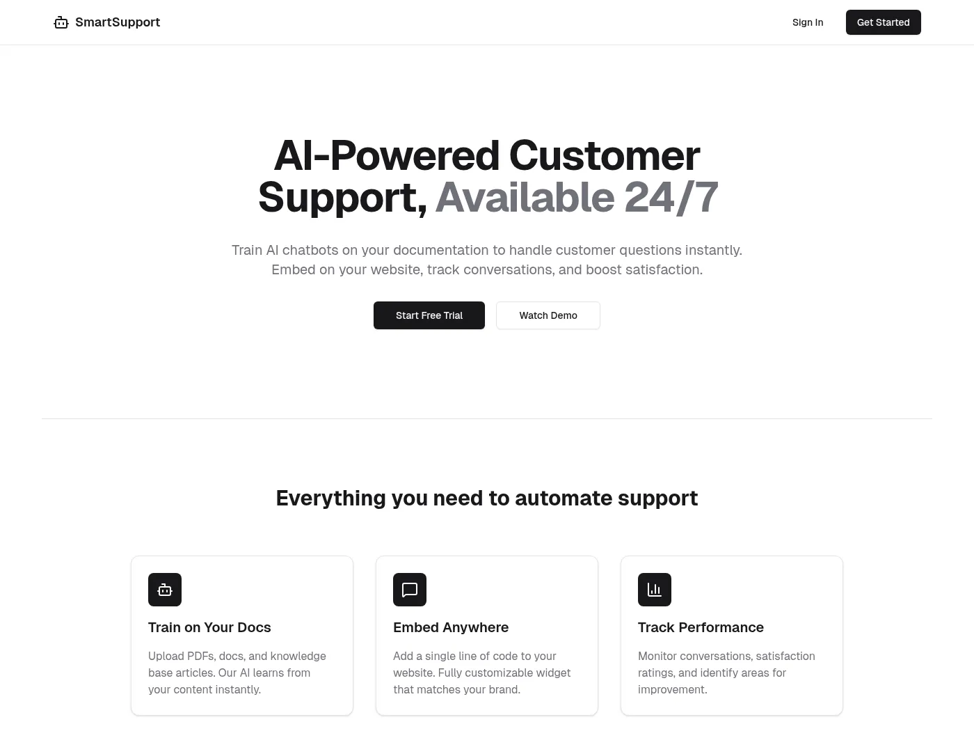SmartSupport Chatbot Platform