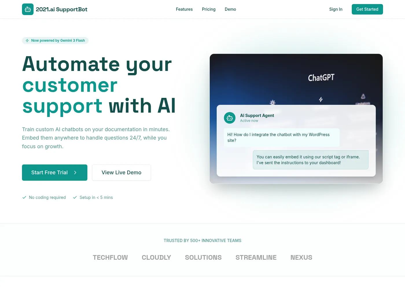 AI SupportBot Platform