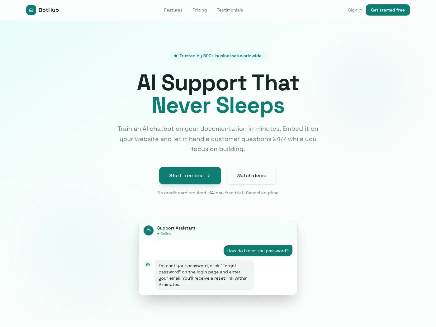 AI Support Chatbot Hub