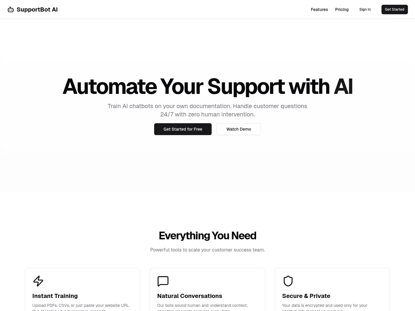 AI SupportBot Platform