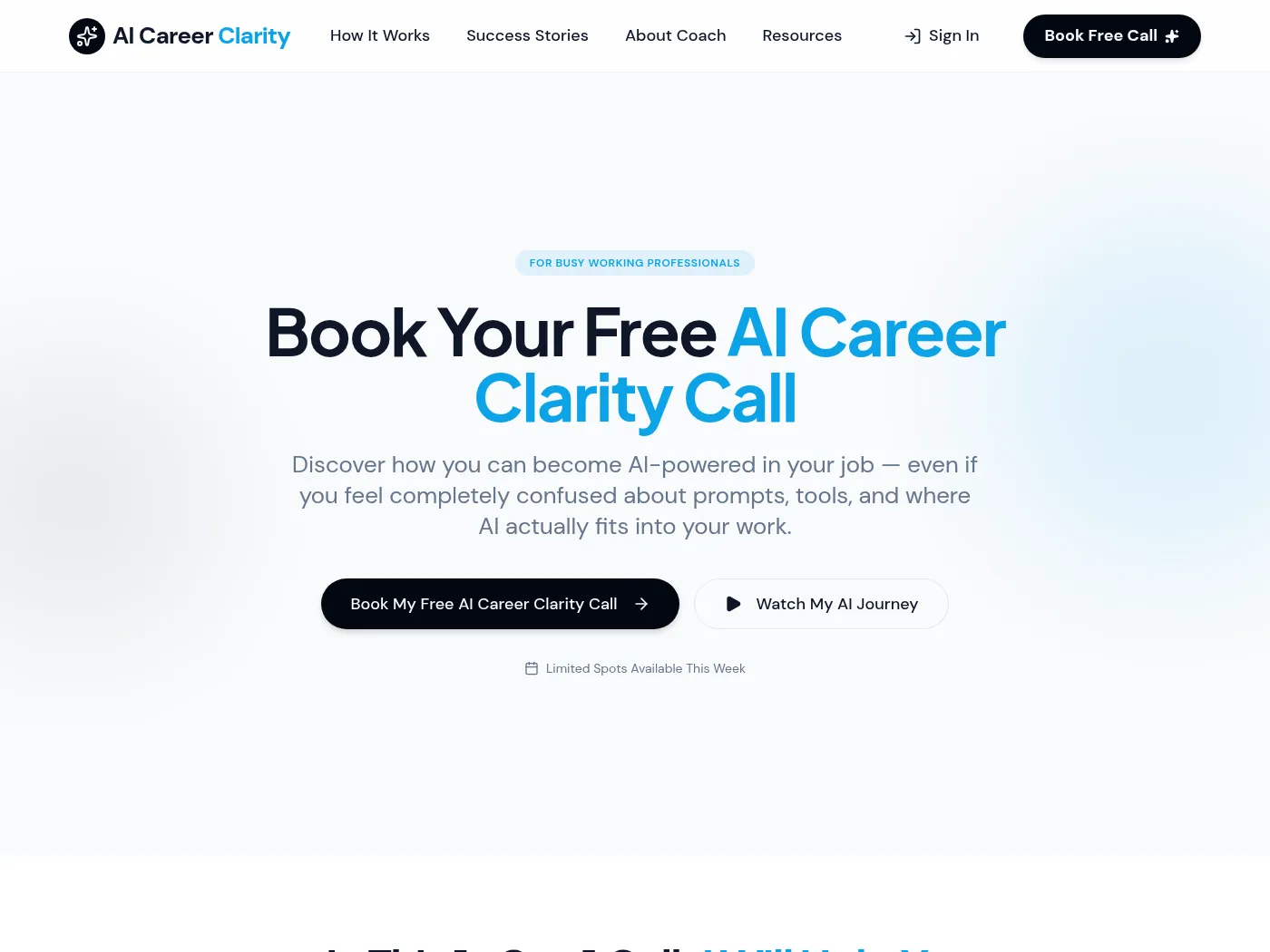 AI Clarity Call Landing
