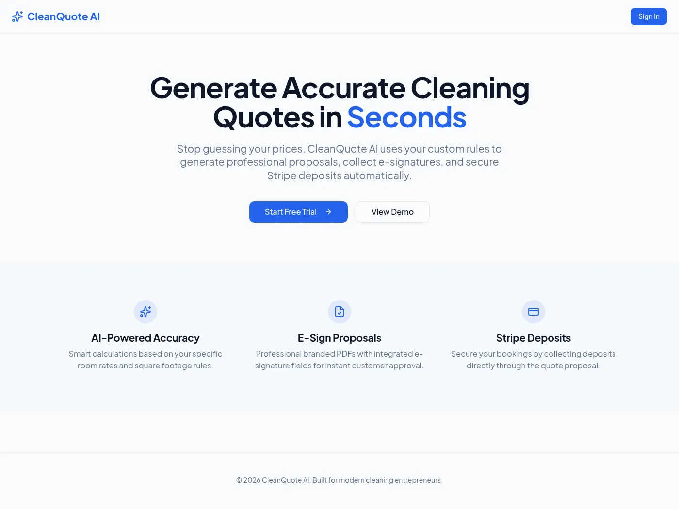 CleanQuote AI SaaS