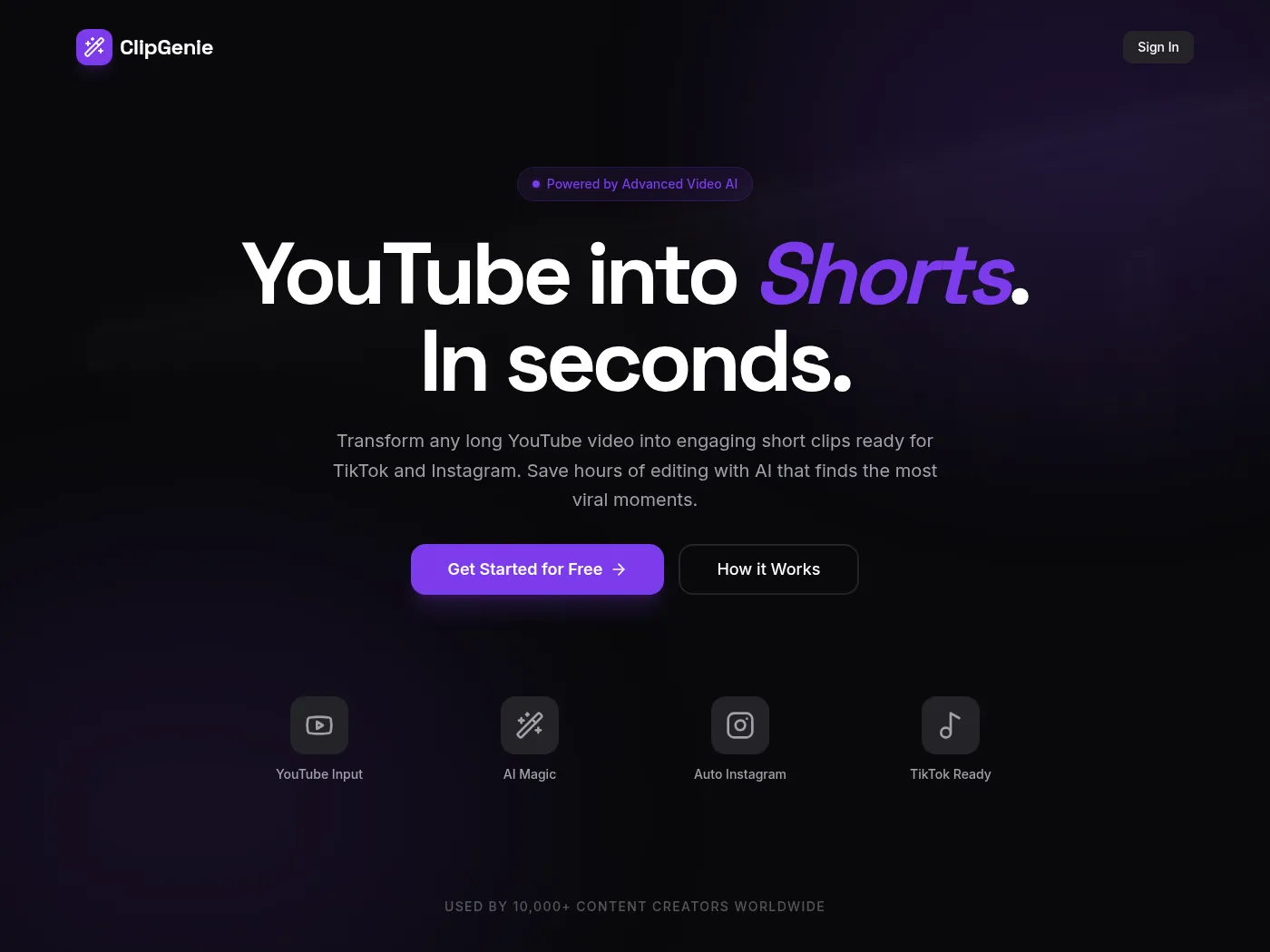 ClipGenie AI Shorts