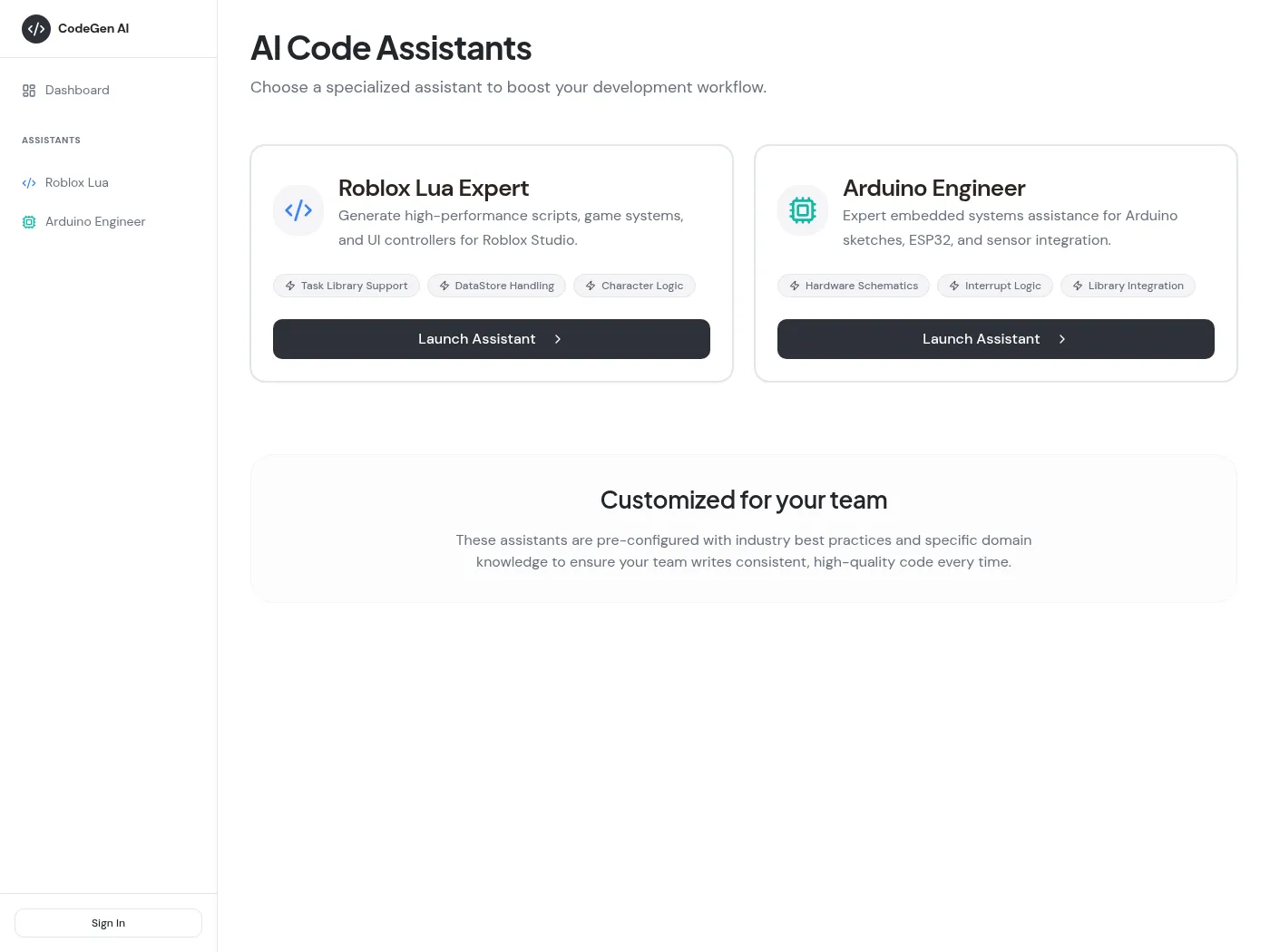 CodeGen AI Assistants
