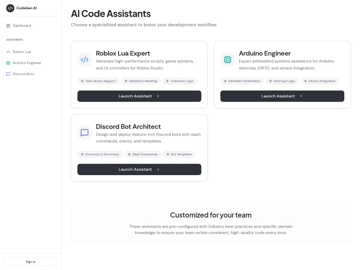 CodeGen AI Assistants