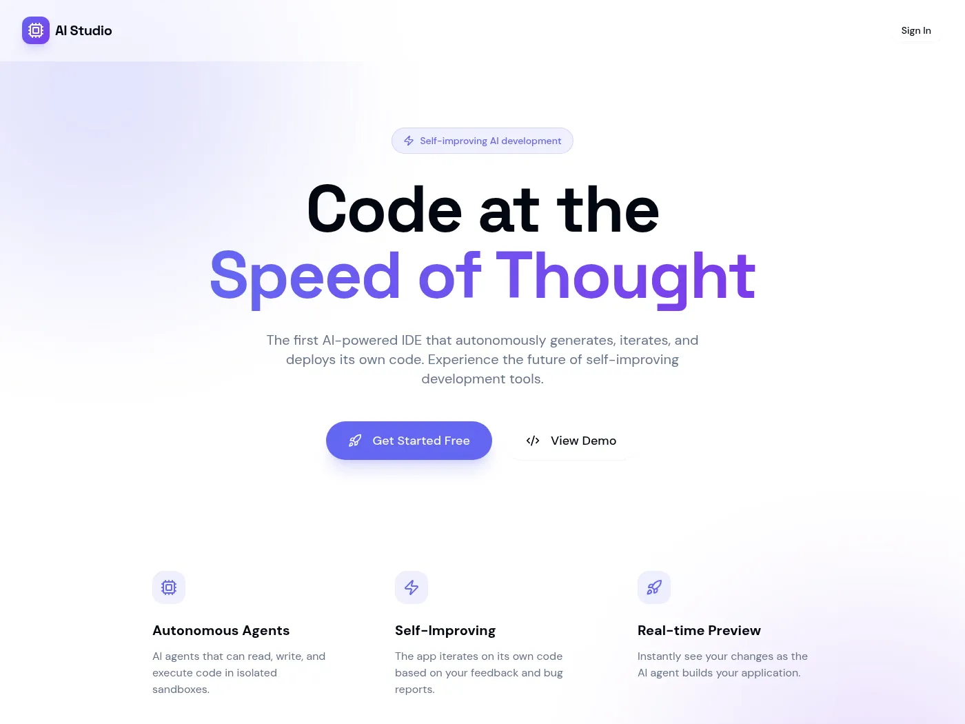 Self-Coding AI Studio