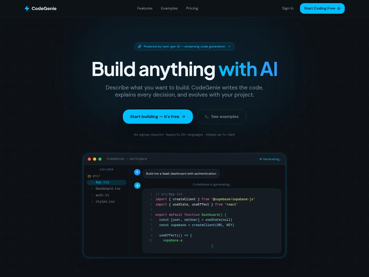 CodeGenie AI Workspace
