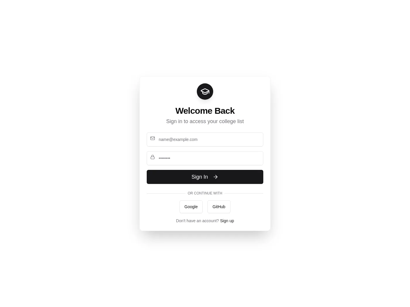 AI College List Builder