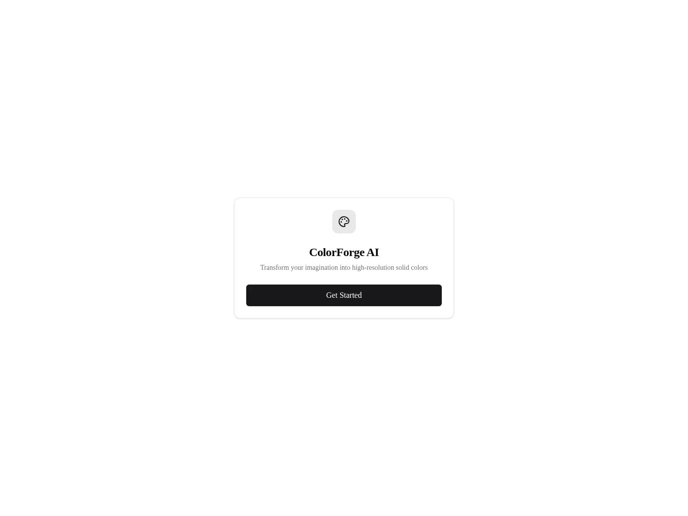 ColorForge AI Generator