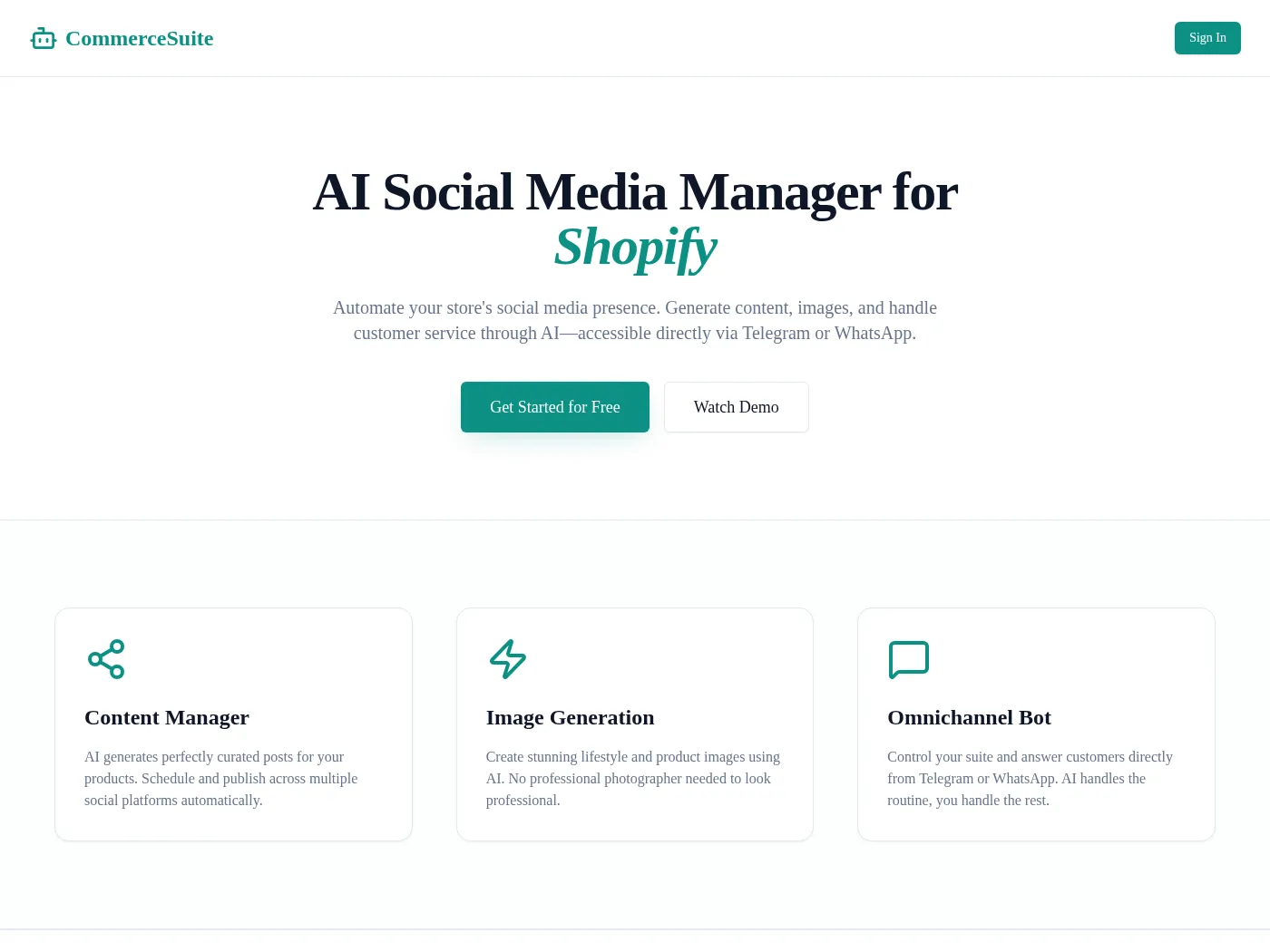 AI Commerce Social Suite