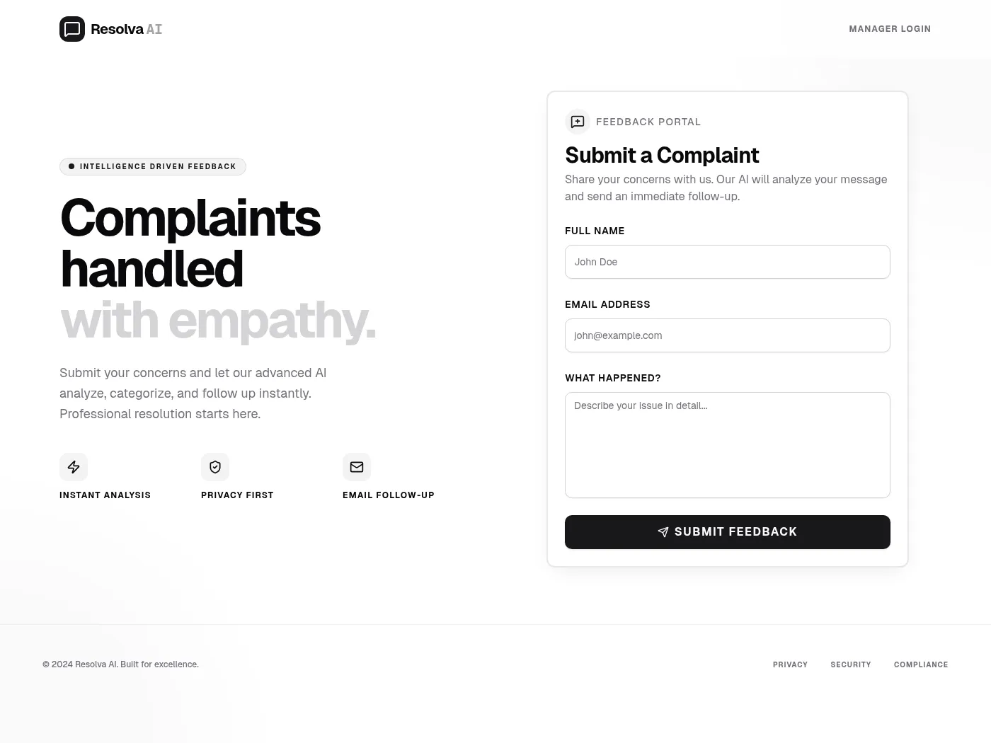AI Complaint Form
