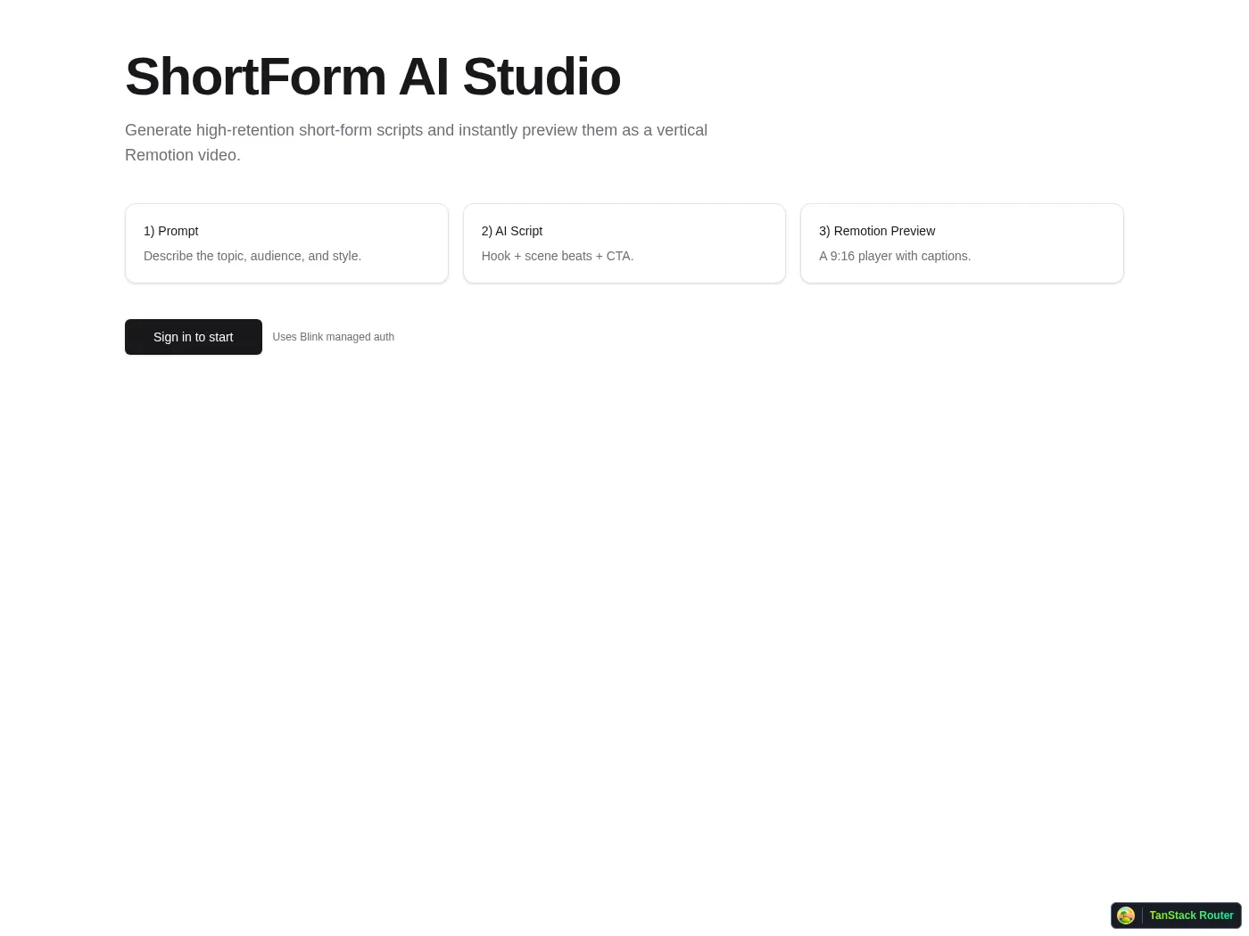 ShortForm AI Studio