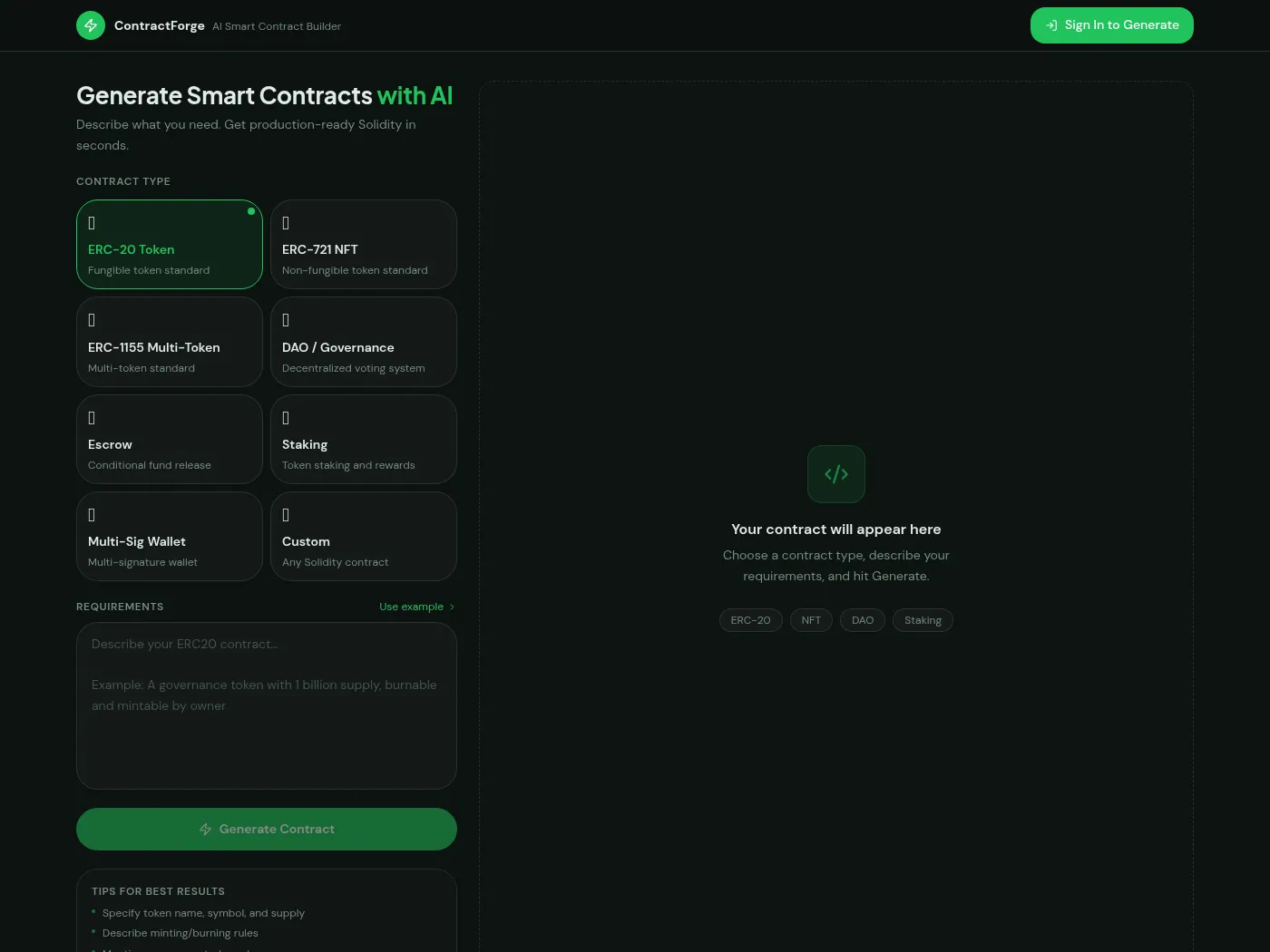 AI Smart Contract Builder
