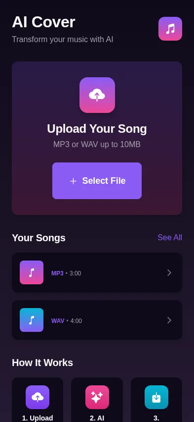 AI Cover Music App