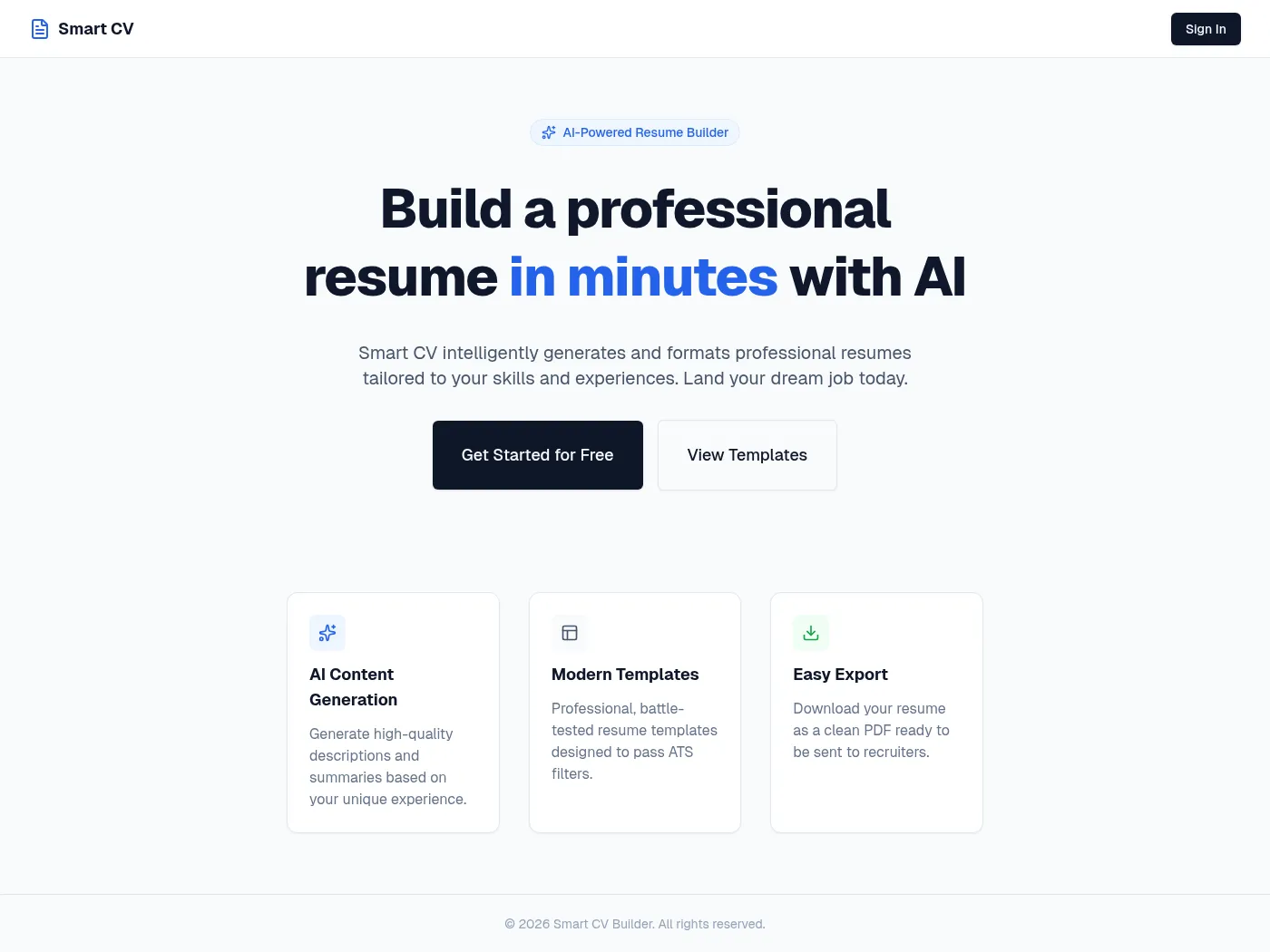 Smart CV Builder