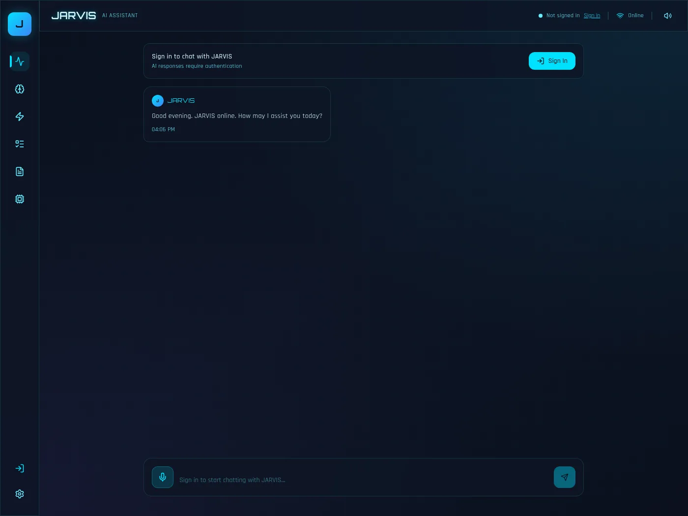 JARVIS-Style AI Dashboard