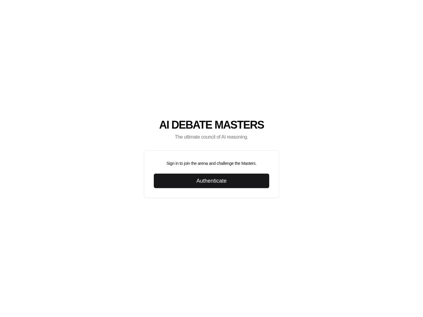 AI Debate Masters