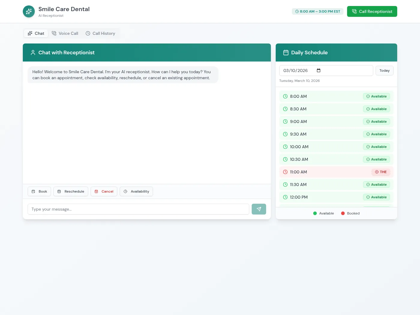 SmileCare AI Receptionist