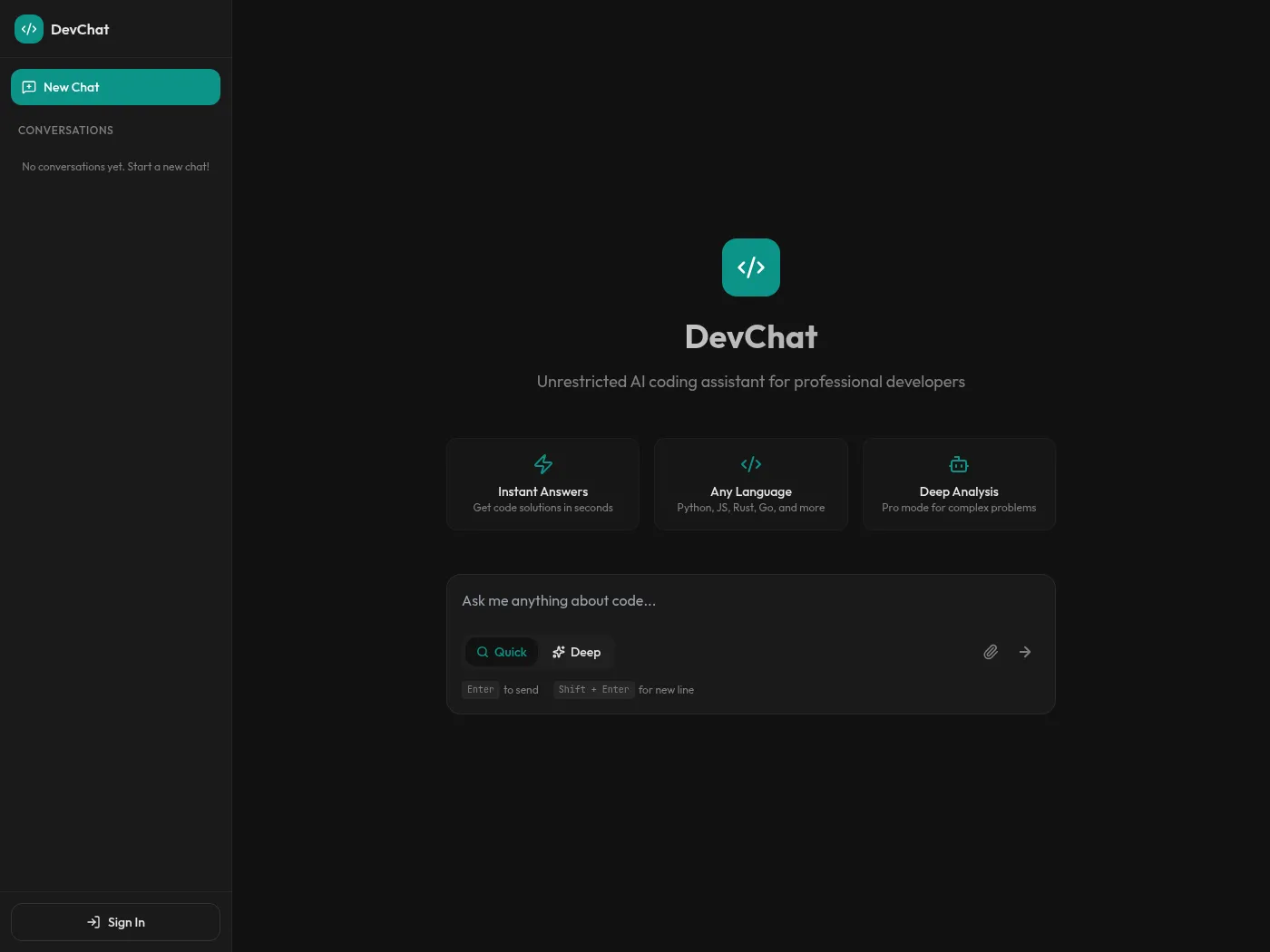 Unrestricted Dev Chat