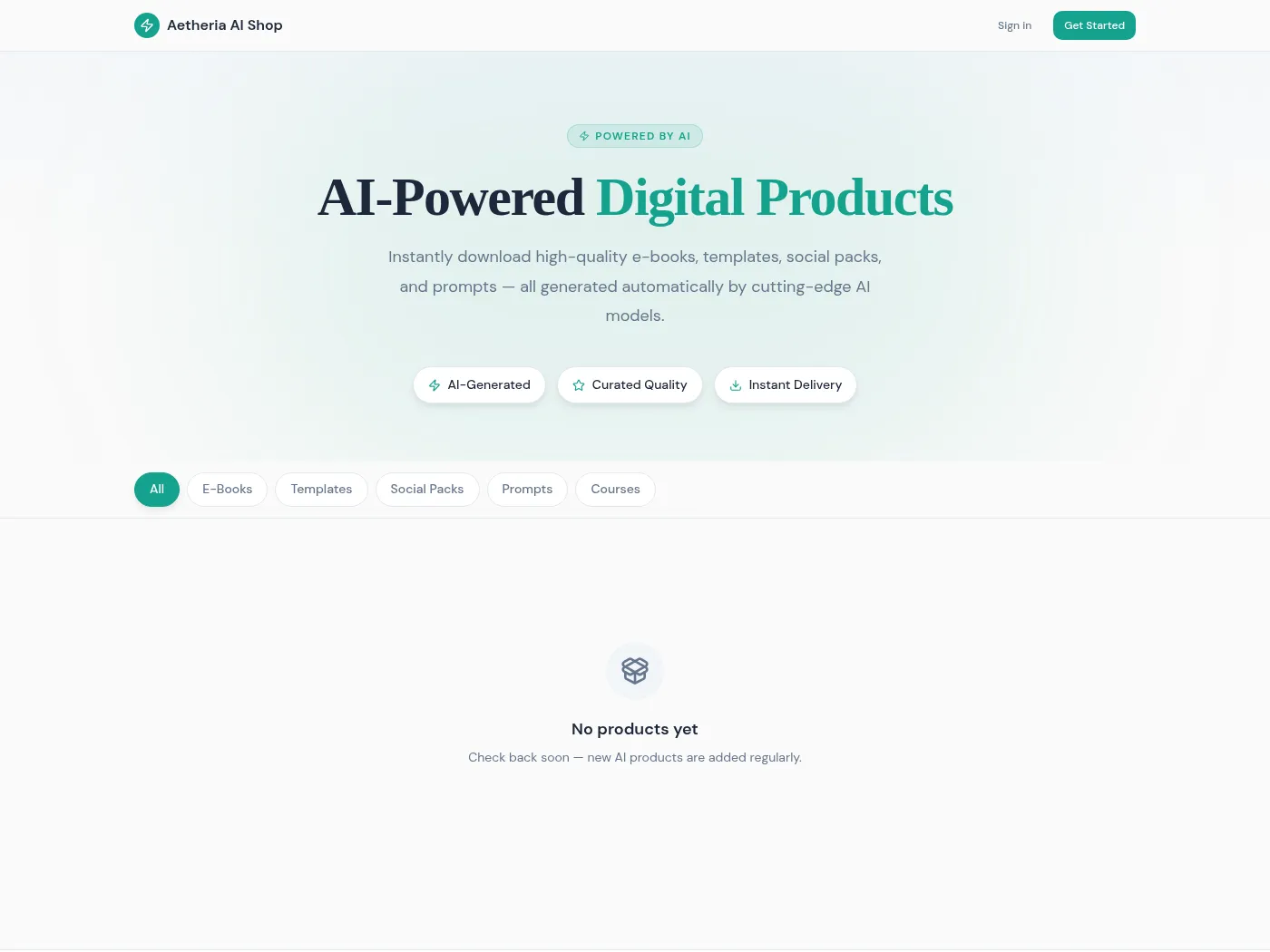 AI Digital Product Shop