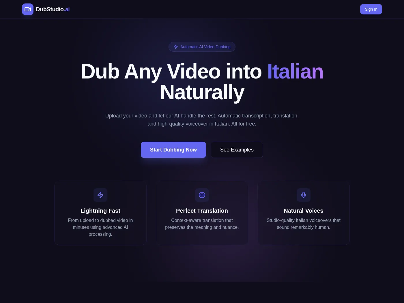 AI Video Dubbing Studio