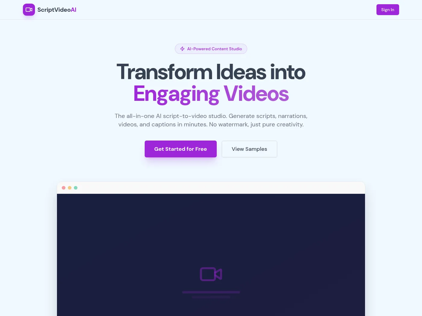 AI Script-to-Video Studio