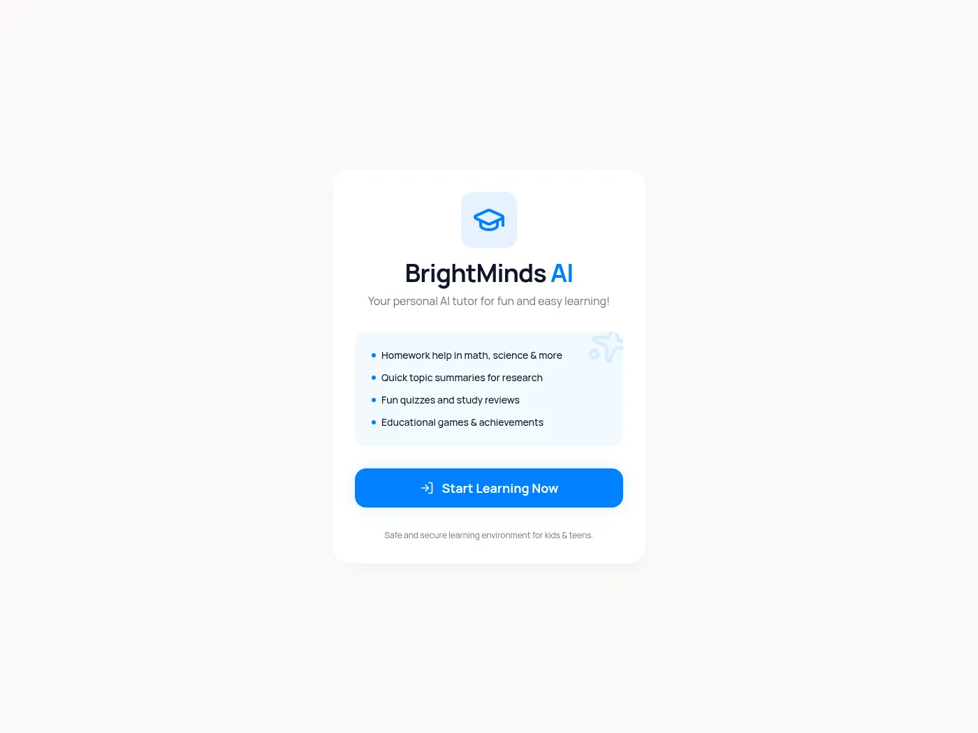 BrightMinds AI Tutor