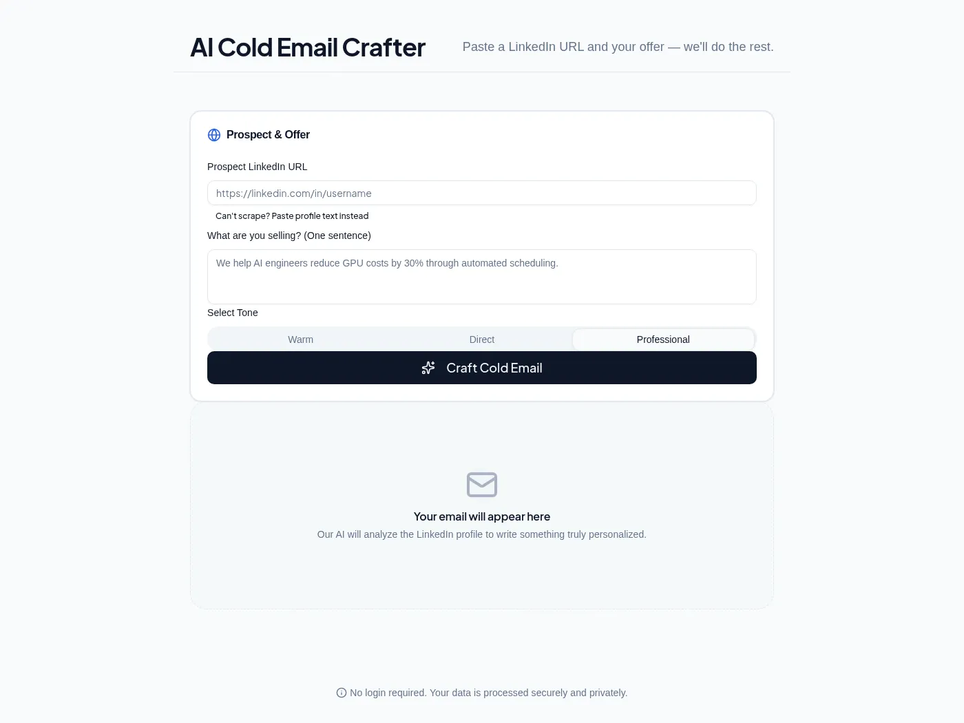 AI Cold Email Crafter