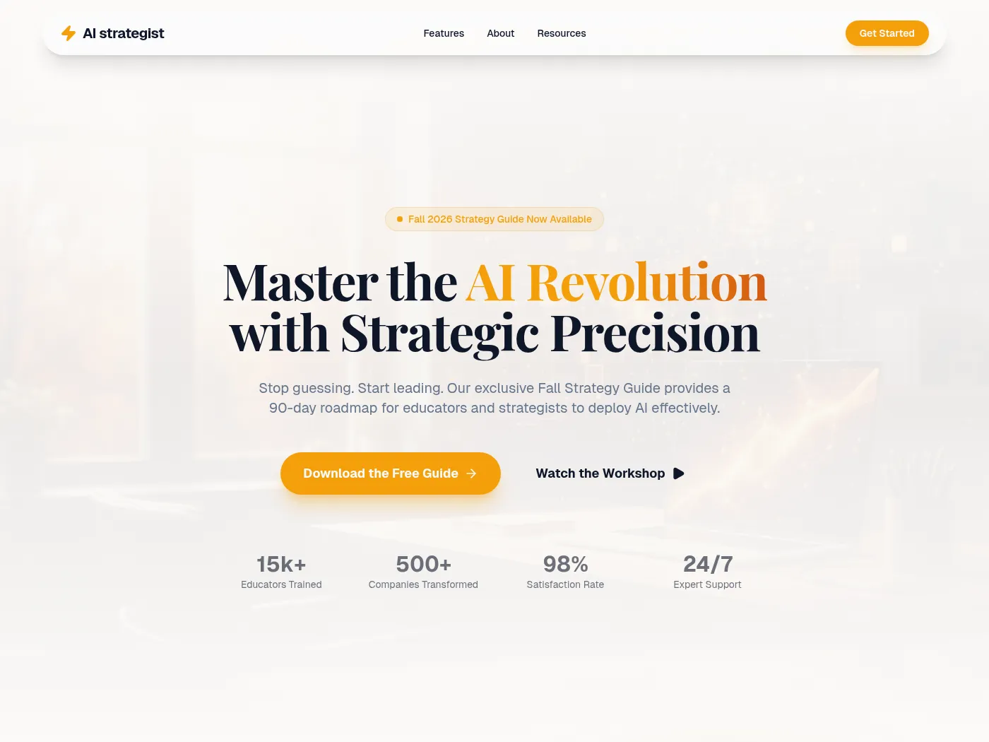 AI Fall Landing Page