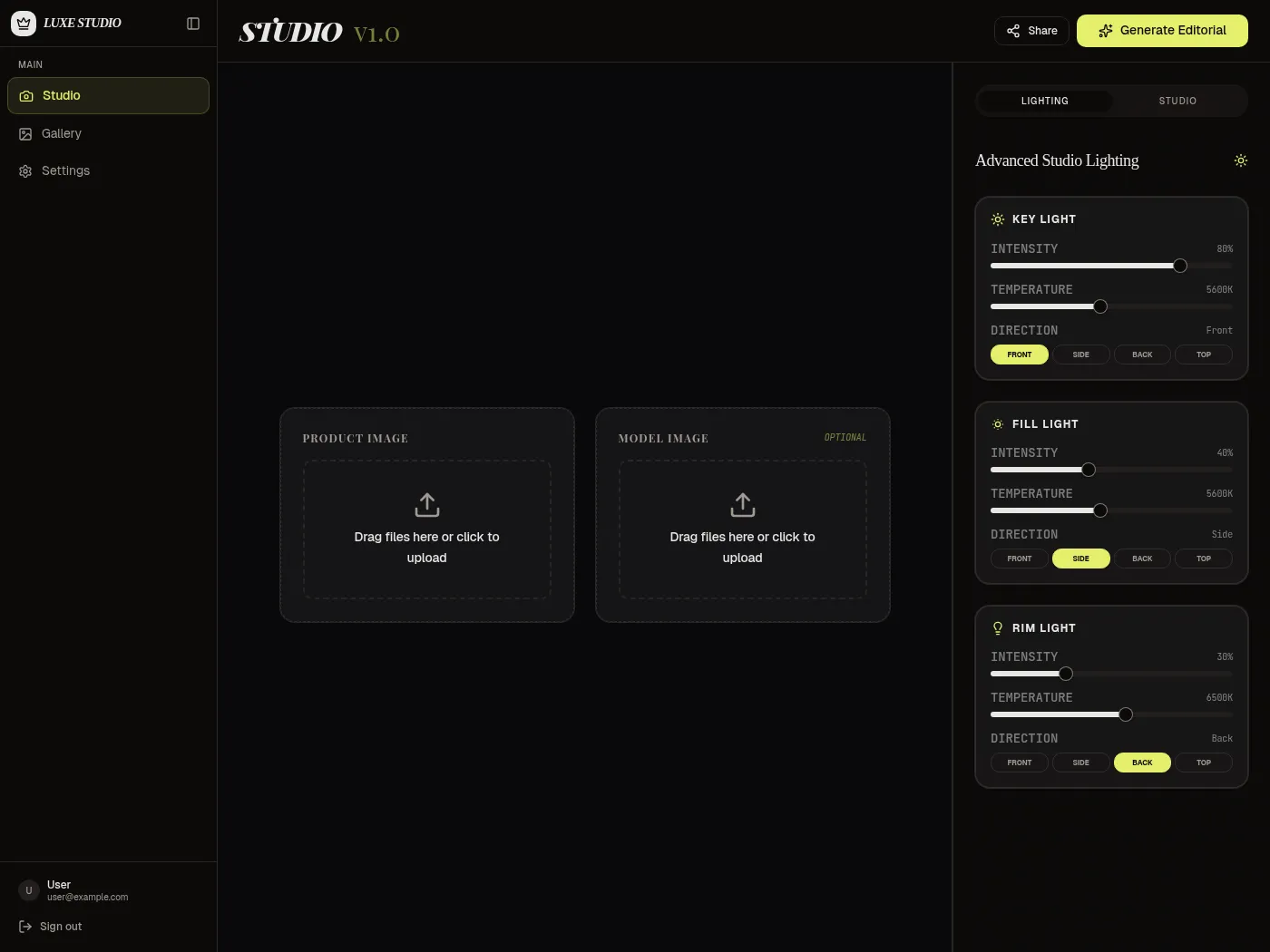 Luxe AI Fashion Editor