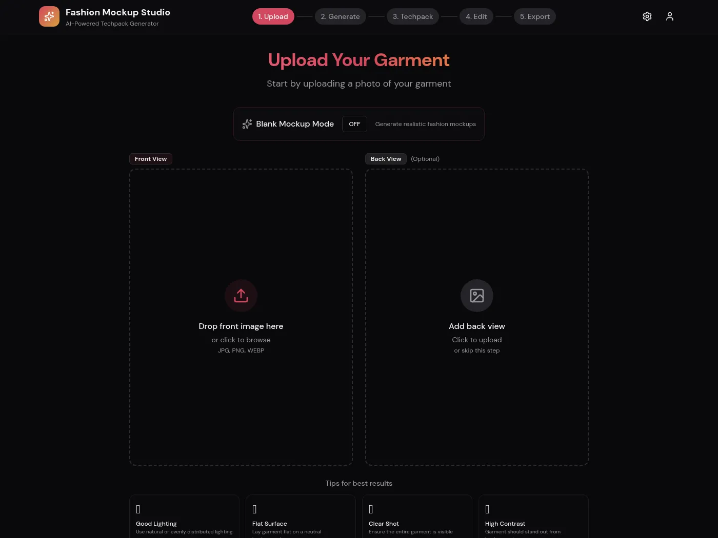 AI Fashion Mockup Studio