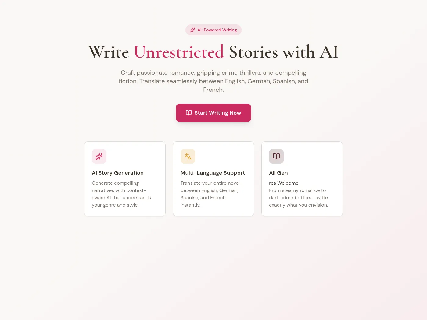 FictionFlow AI Writer