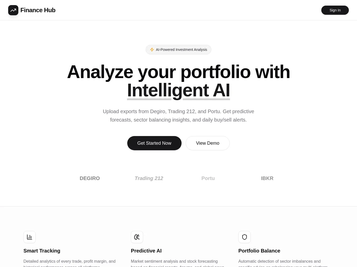 AI Finance Portfolio Hub