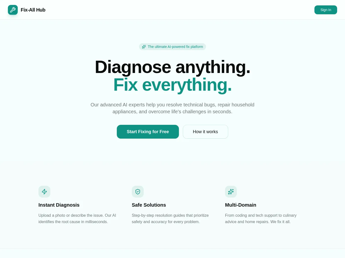 AI Fix-All Hub