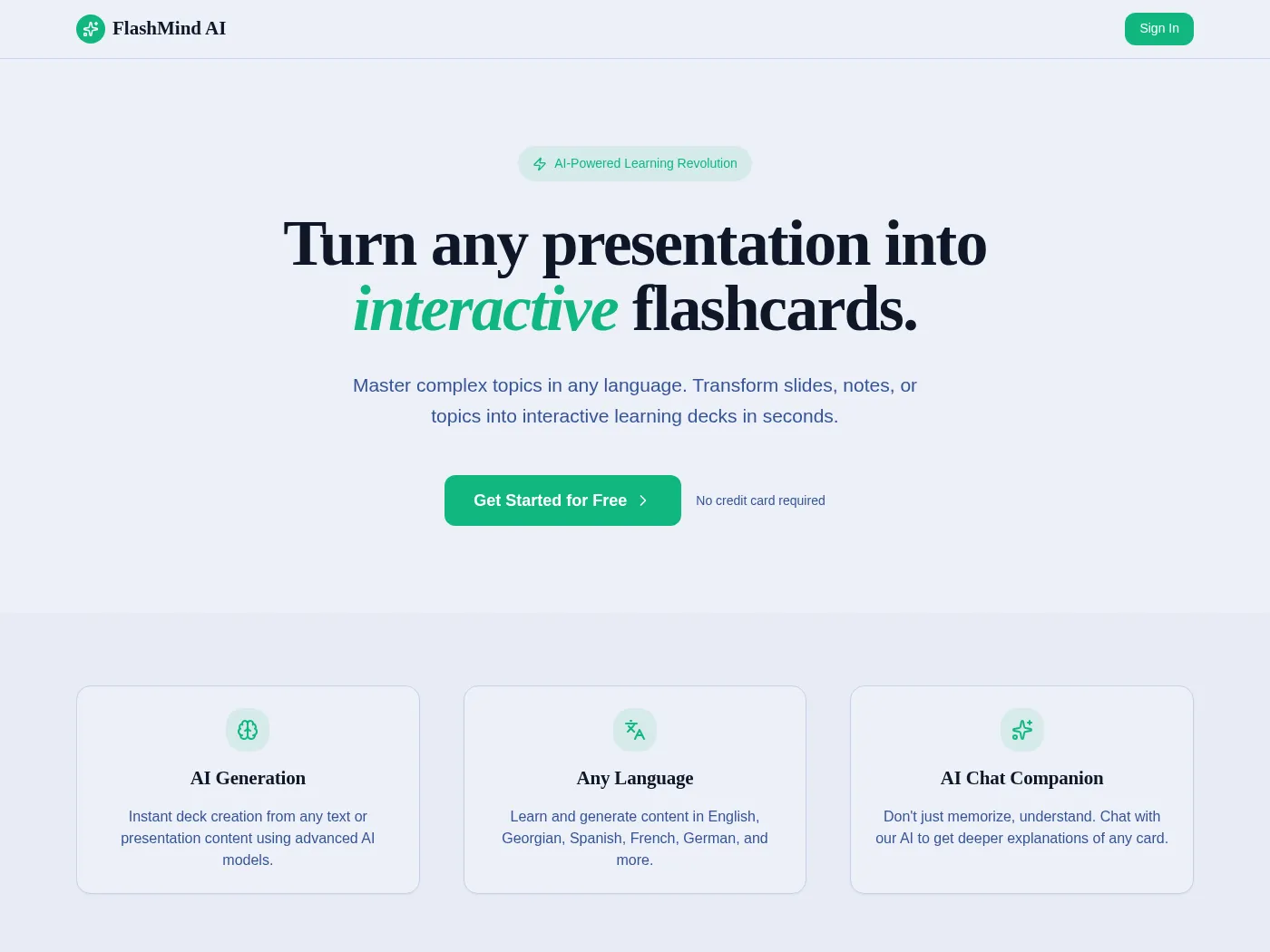 AI Flashcard Presentation
