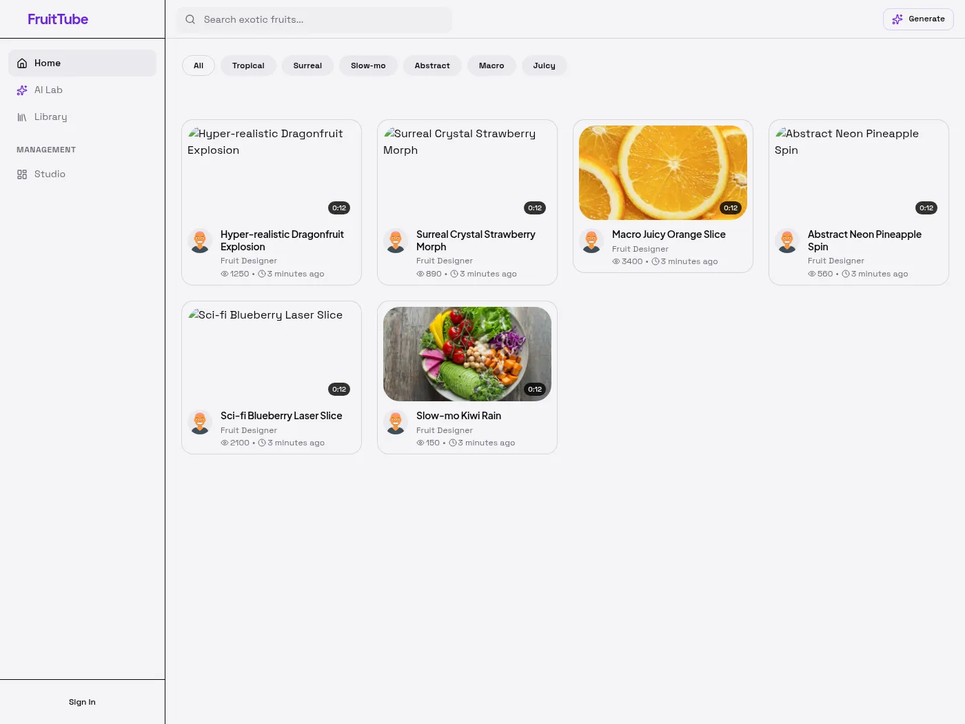 AI FruitTube