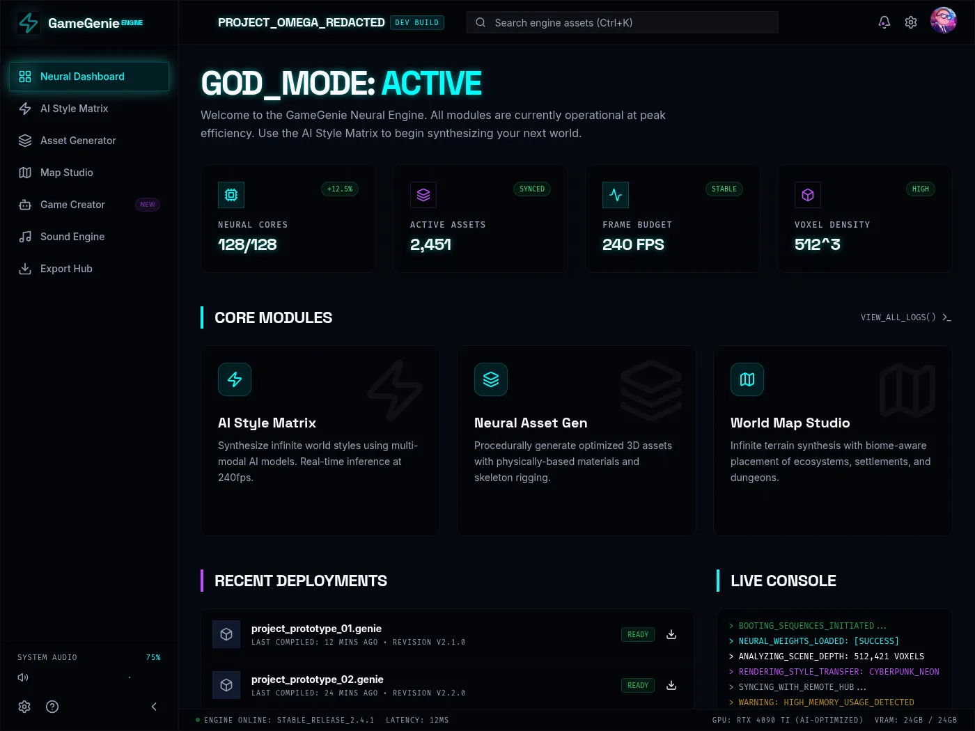 GameGenie Engine