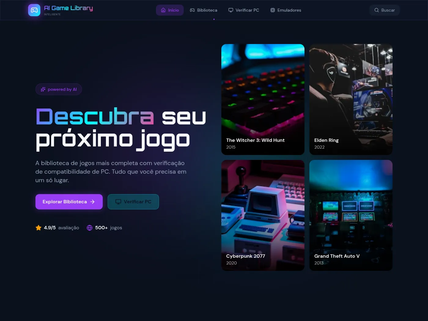 AI Game Library Portal