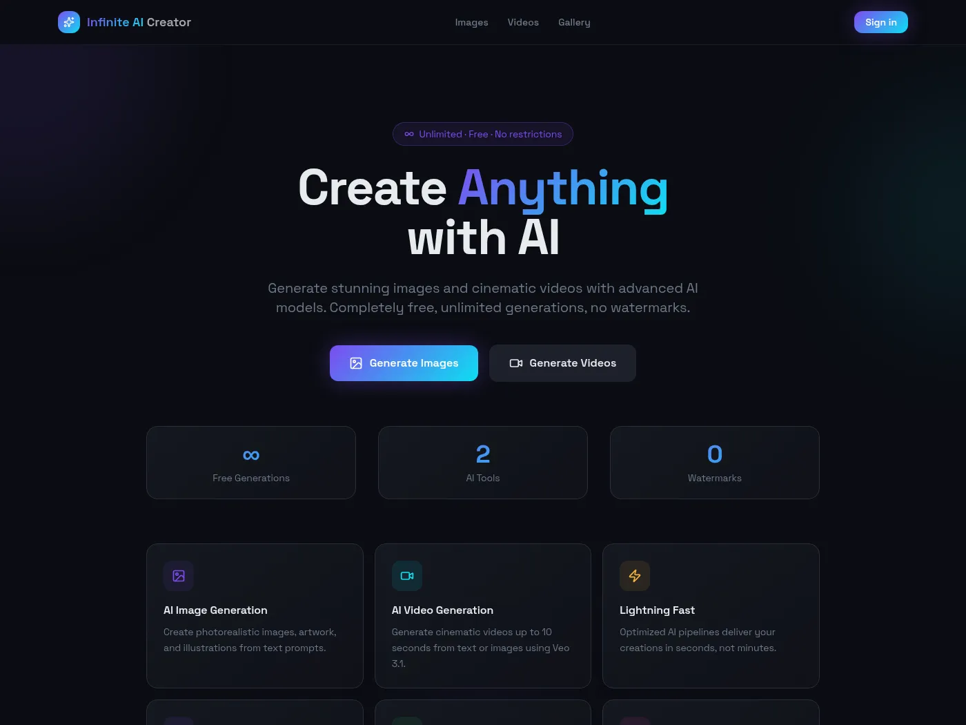 Infinite AI Creator