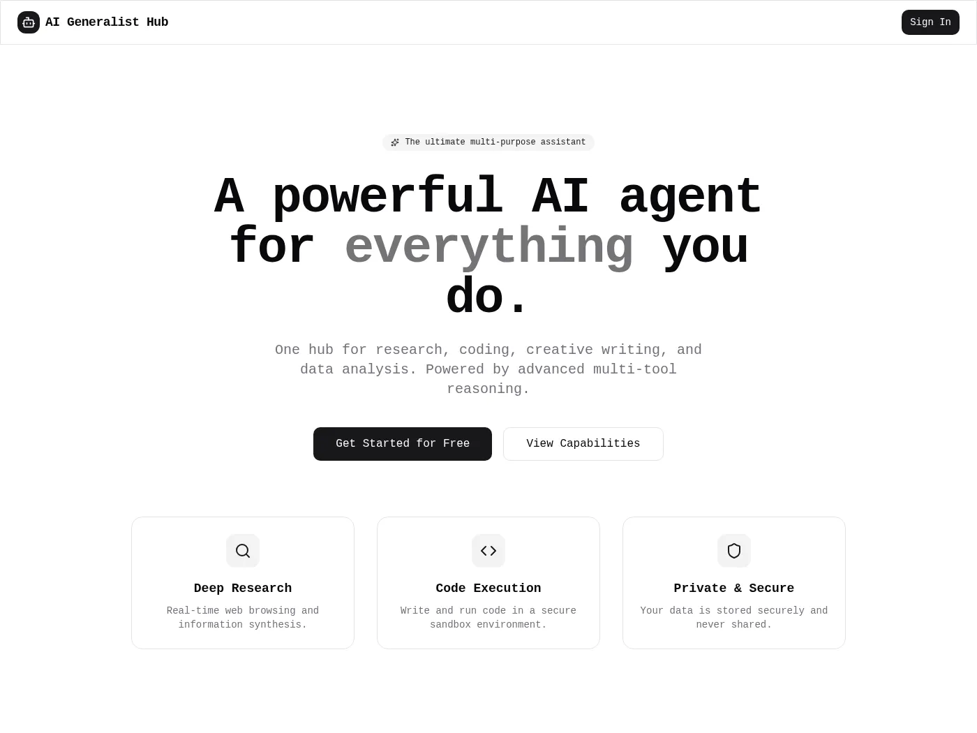 AI Generalist Hub