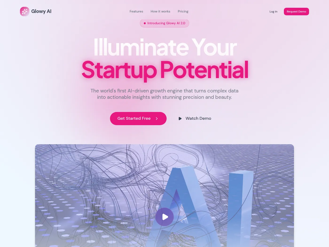 Glowy AI Startup Site