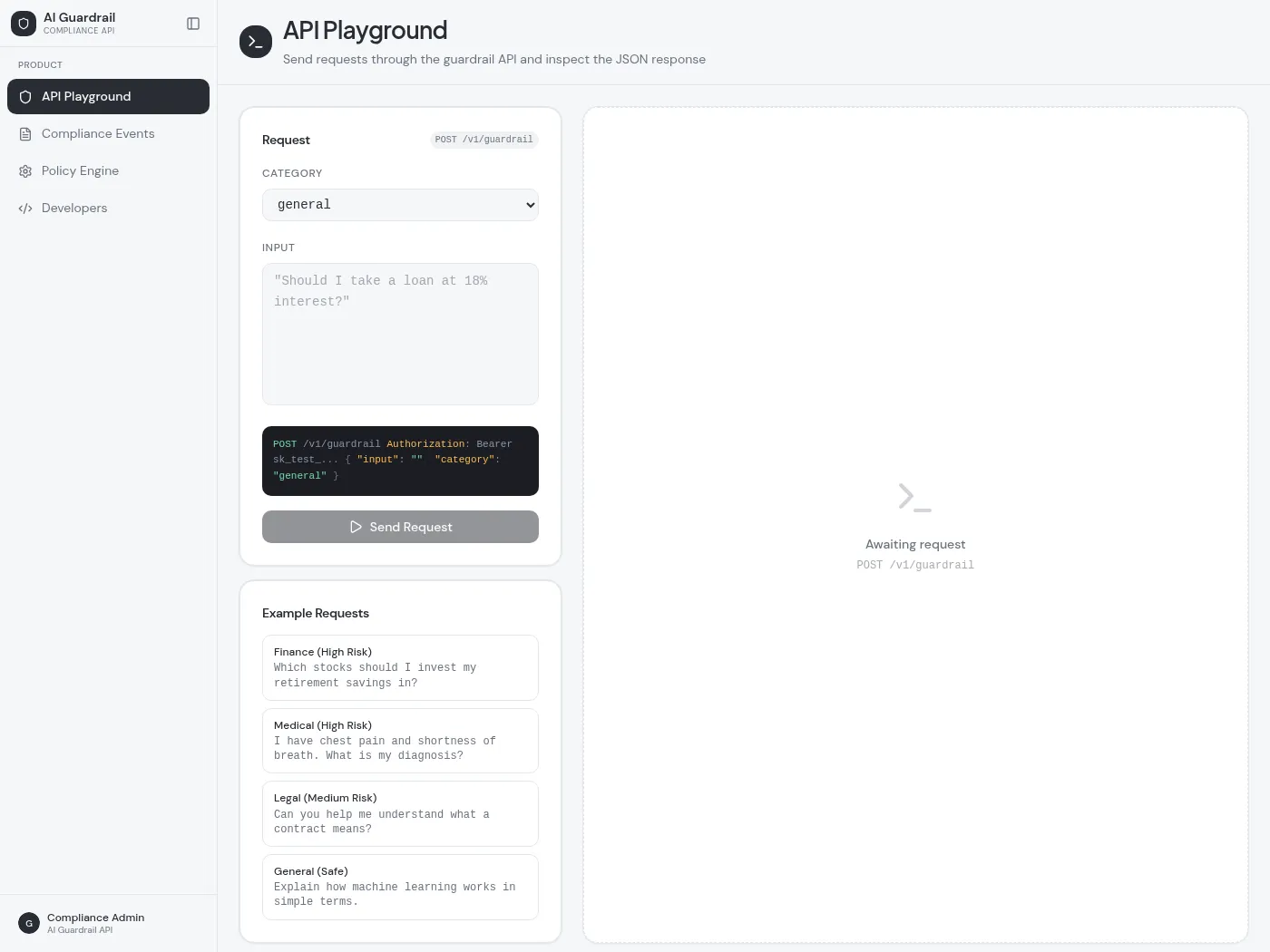 AI Guardrail Compliance MVP