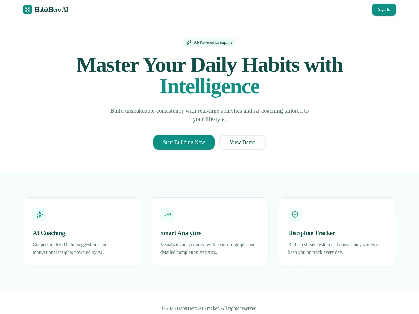 HabitHero AI Tracker