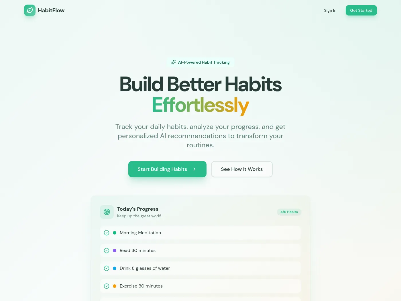 AI Habit Tracker App