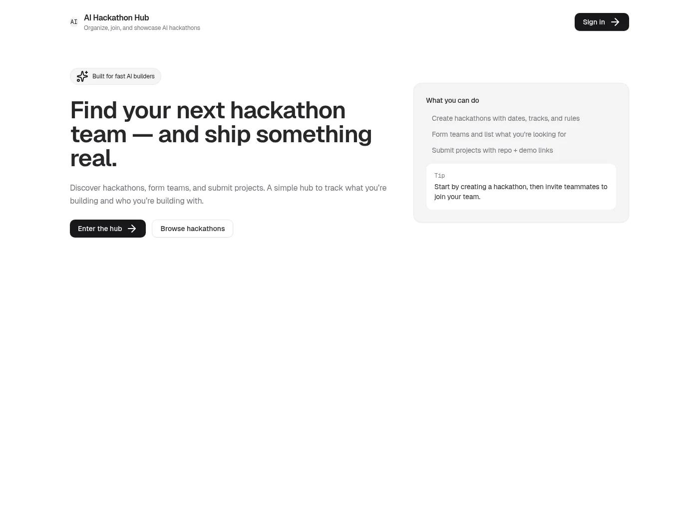 AI Hackathon Hub