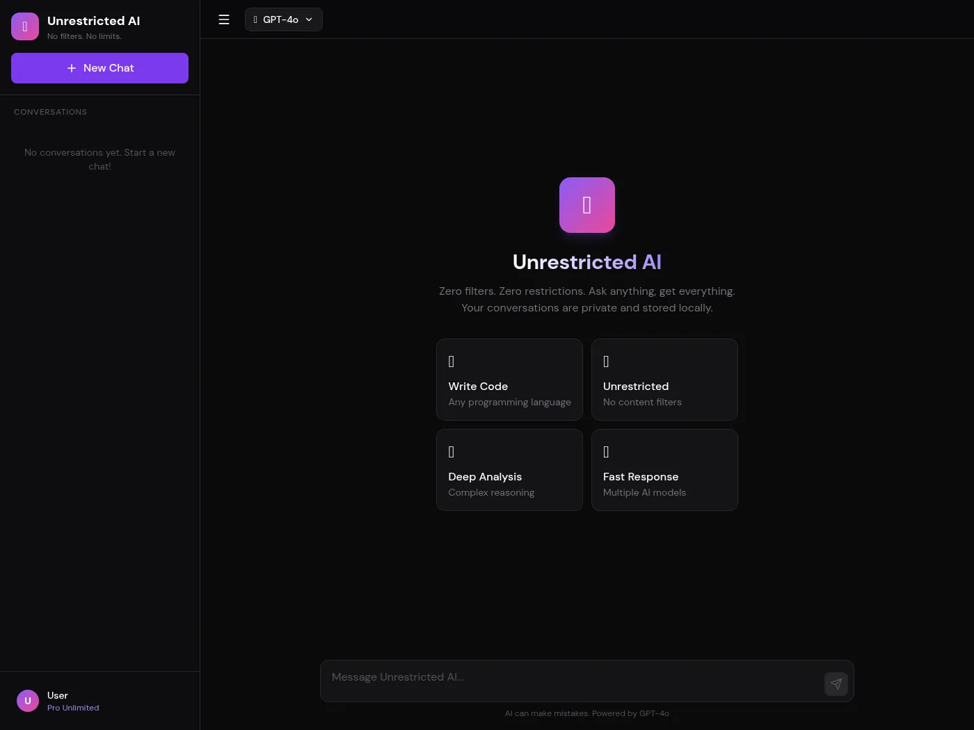 Unrestricted AI Hacking Platform