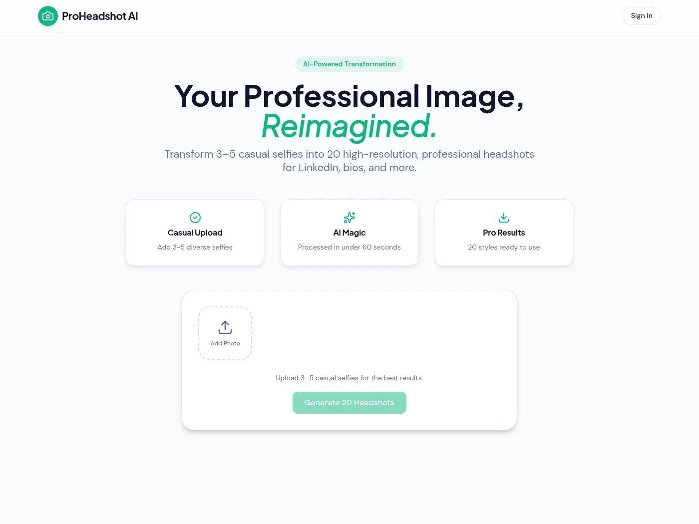 ProHeadshot AI Generator