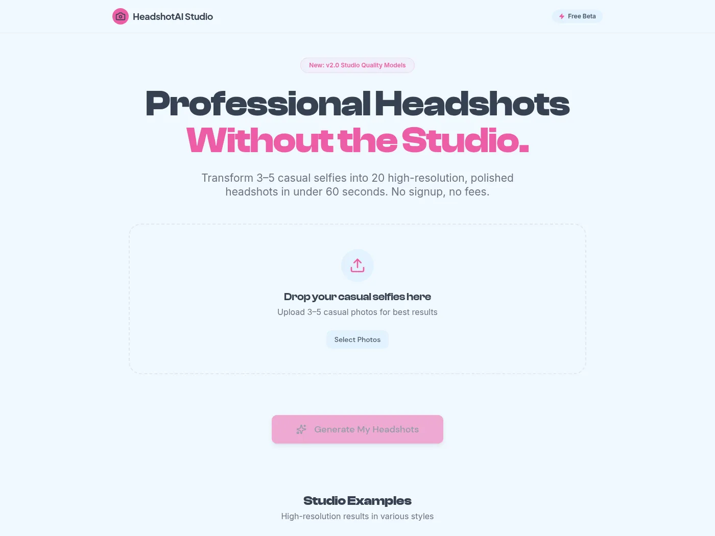 HeadshotAI Studio