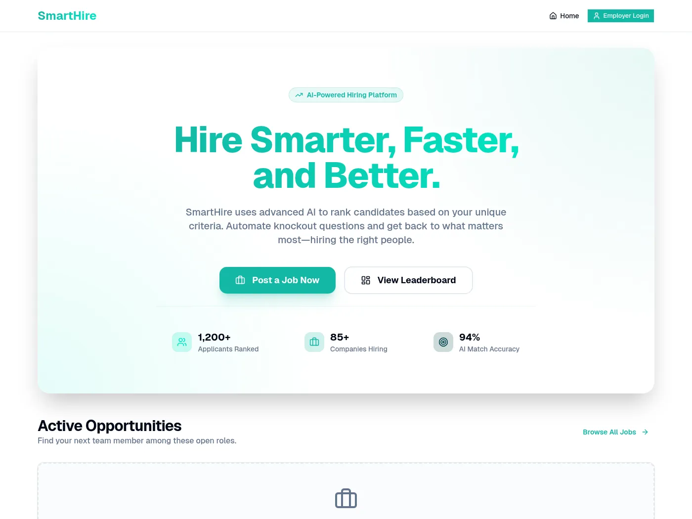 SmartHire Leaderboard