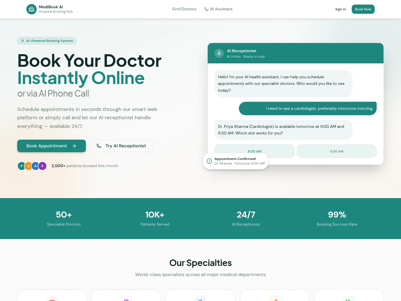 AI Hospital Booking Hub